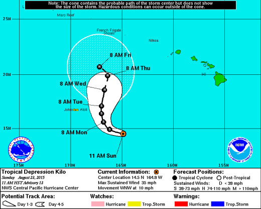 Kilo To Strengthen But Threat To Big Island Lessens