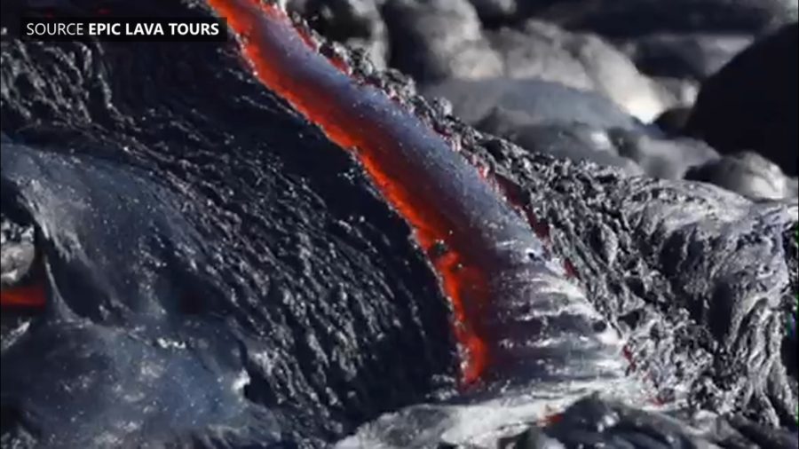 VIDEO: Surface Lava Flow Tumbles Down Pali – Big Island Video News
