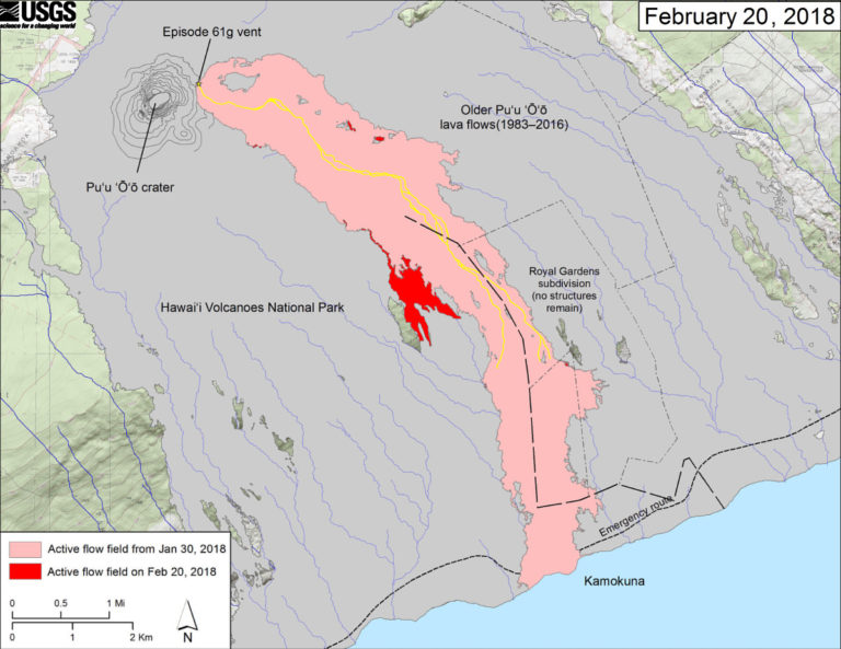 USGS Reports Volcano Wall Collapse, Maps Lava Breakouts
