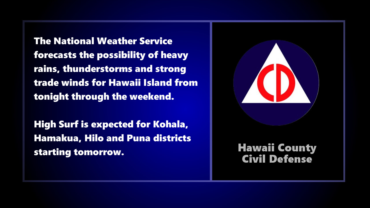 Civil Defense Warns Of Hazardous Weather This Weekend