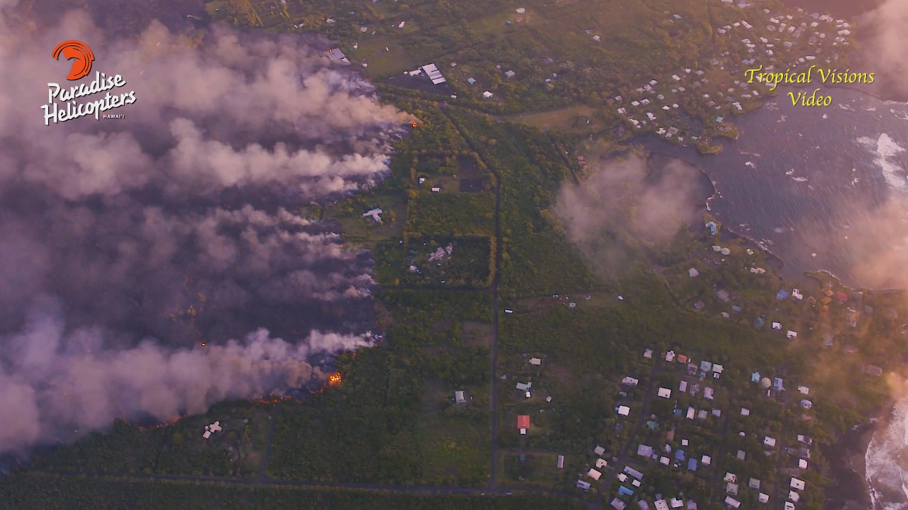 VIDEO: 2 pm Eruption Update – Lava 400 Yards From Ocean In Kapoho