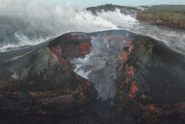 Volcano Update: Lava Filling Crater In Fissure 8 Cone