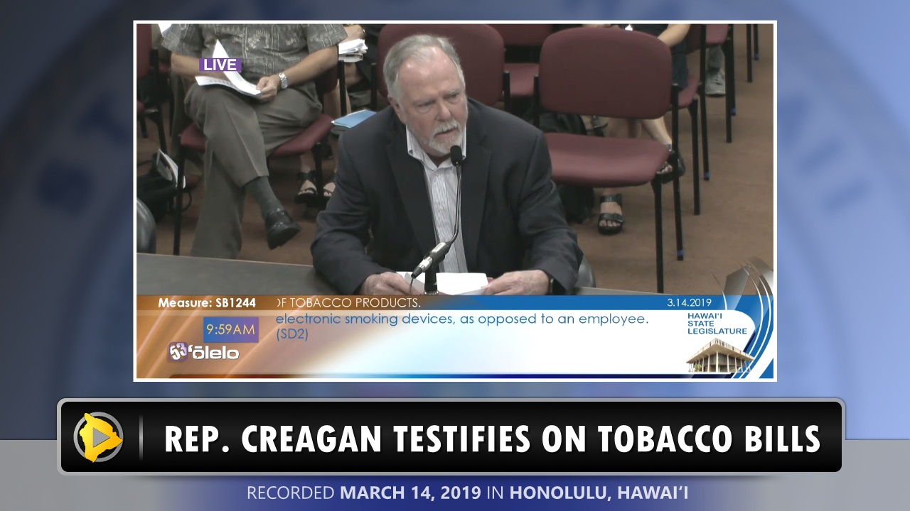 VIDEO: Creagan Continues Push For 25-Year Smoking Age