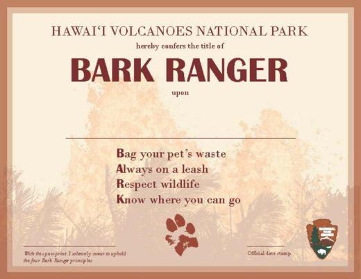“Bark Ranger” Program Unleashed At Hawaiʻi Volcanoes
