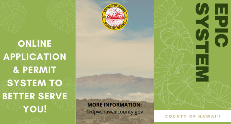 Hawaiʻi County EPIC Online Permit System Goes Live