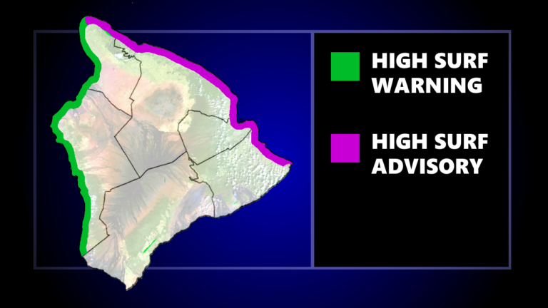 High Surf Warning, Advisory Posted For Big Island