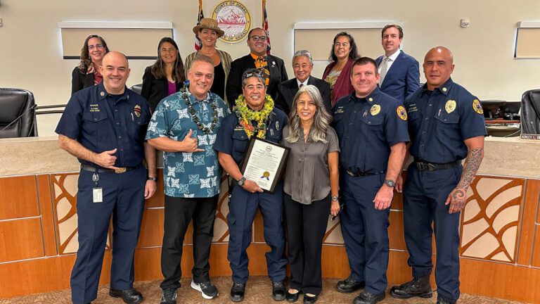 Fire Equipment Operator Tamaribuchi Honored By County Council