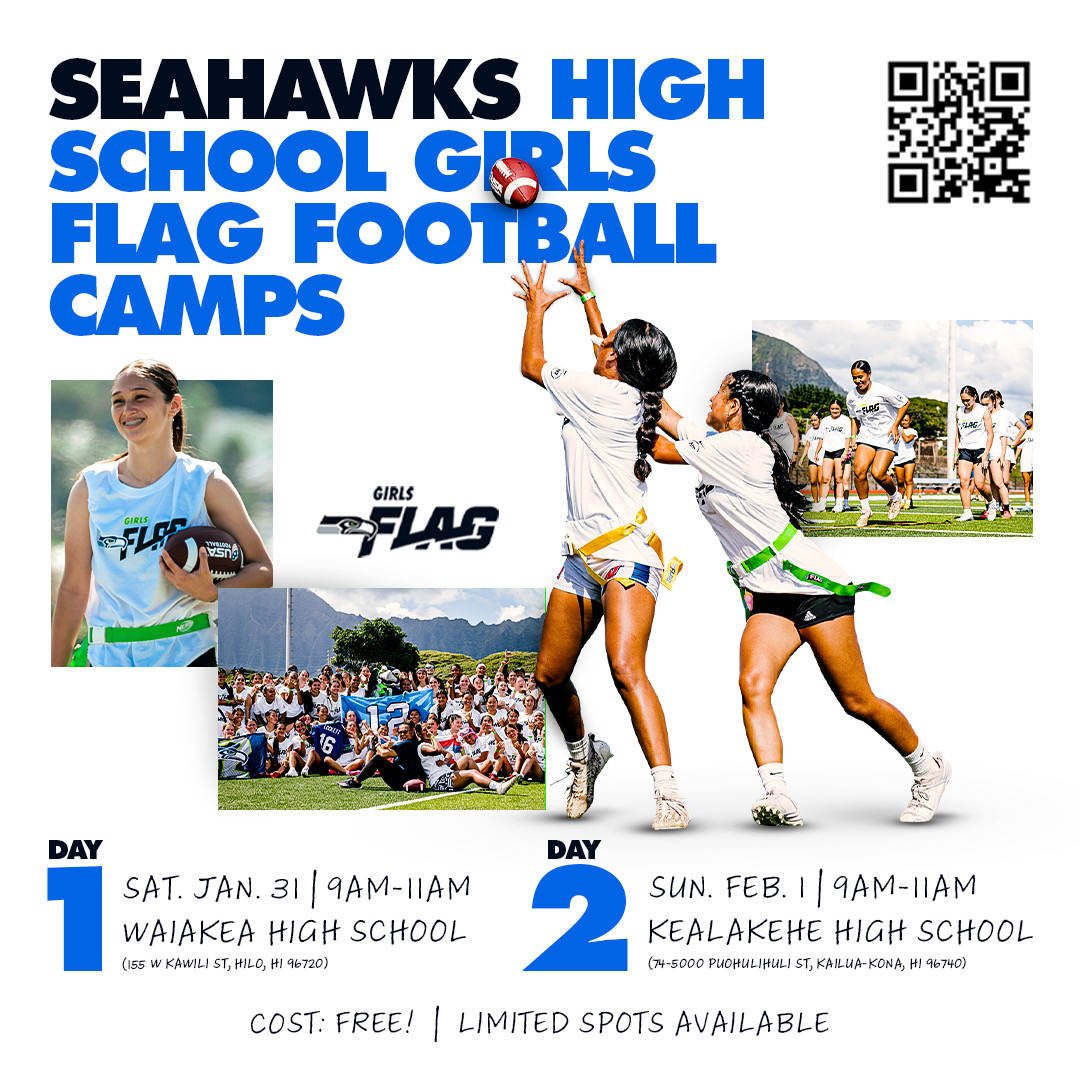 Seattle Seahawks To Host Flag Football Clinics In Hilo, Kona
